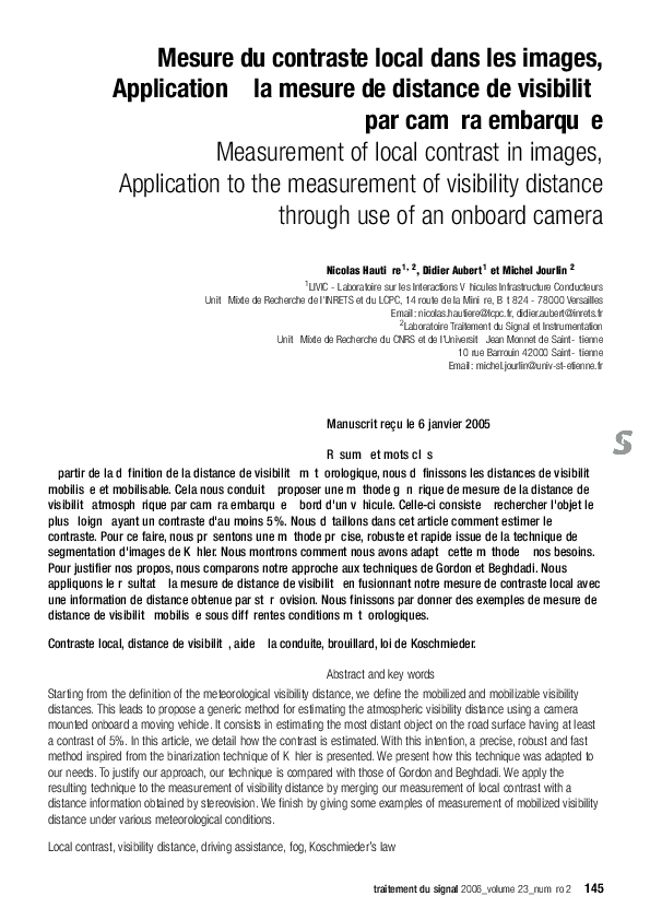 (PDF) Measurement of local contrast in images, application to the ...