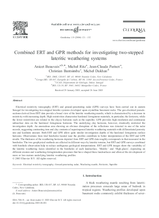 (PDF) Combined ERT and GPR methods for investigating two-stepped ...