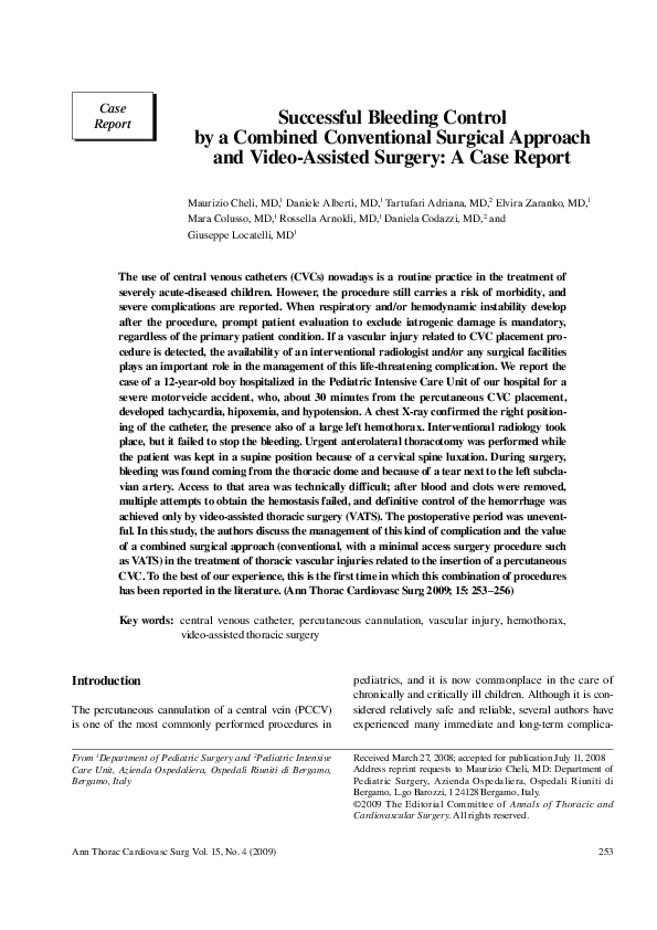 (PDF) Successful bleeding control by a combined conventional surgical ...