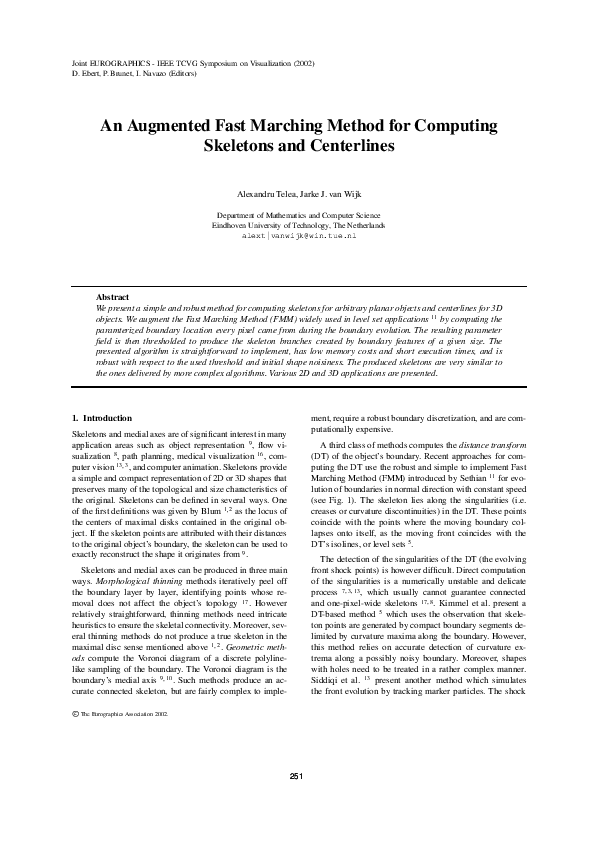 (PDF) An augmented fast marching method for computing skeletons and ...