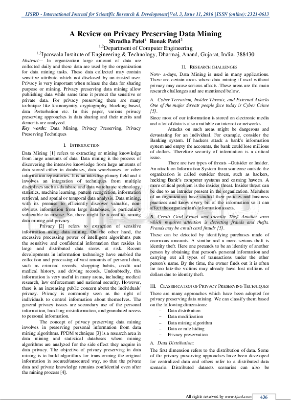 (PDF) A Review on Privacy Preserving Data Mining