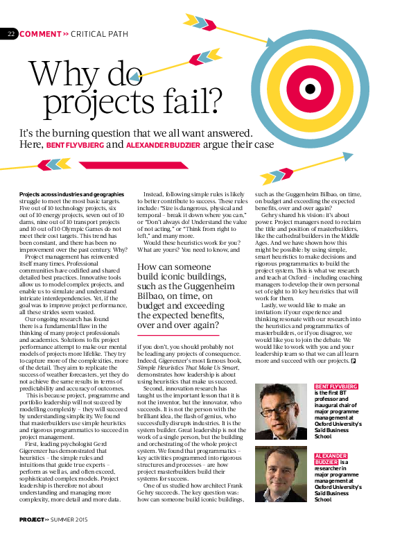 (PDF) Why Do Projects Fail?