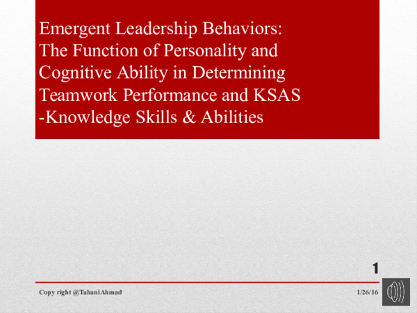 (PPT) Emergent Leadership Behaviors Presentation