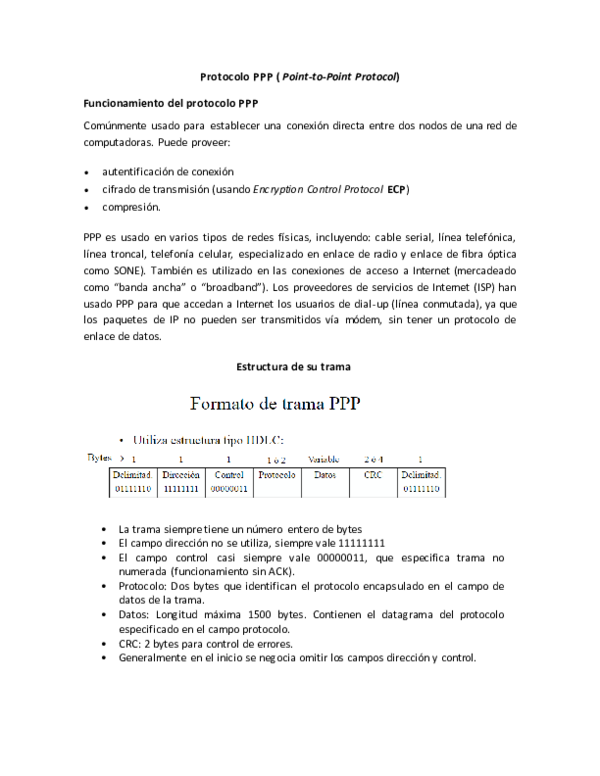 (PDF) Protocolo PPP ( Point-to-Point Protocol