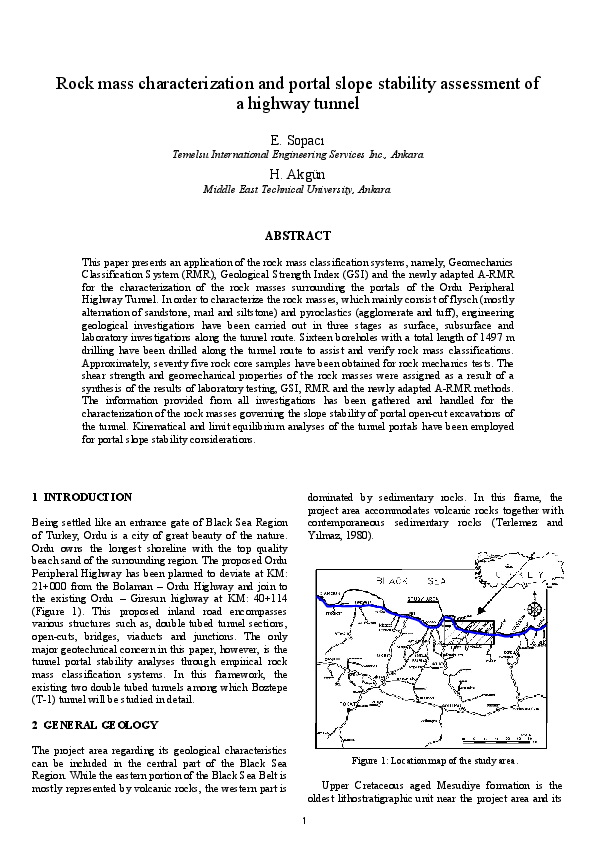 (PDF) Rock mass characterization and portal slope stability assessment ...
