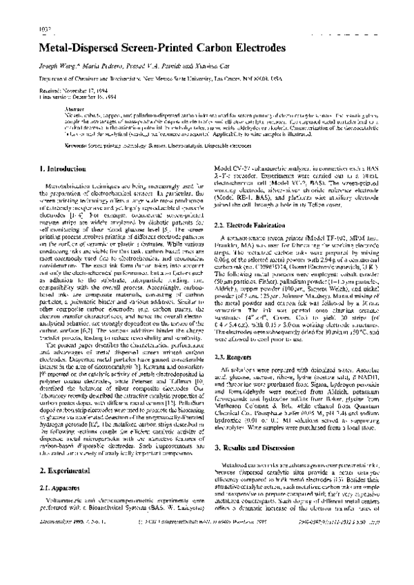 (PDF) Metal-dispersed screen-printed carbon electrodes