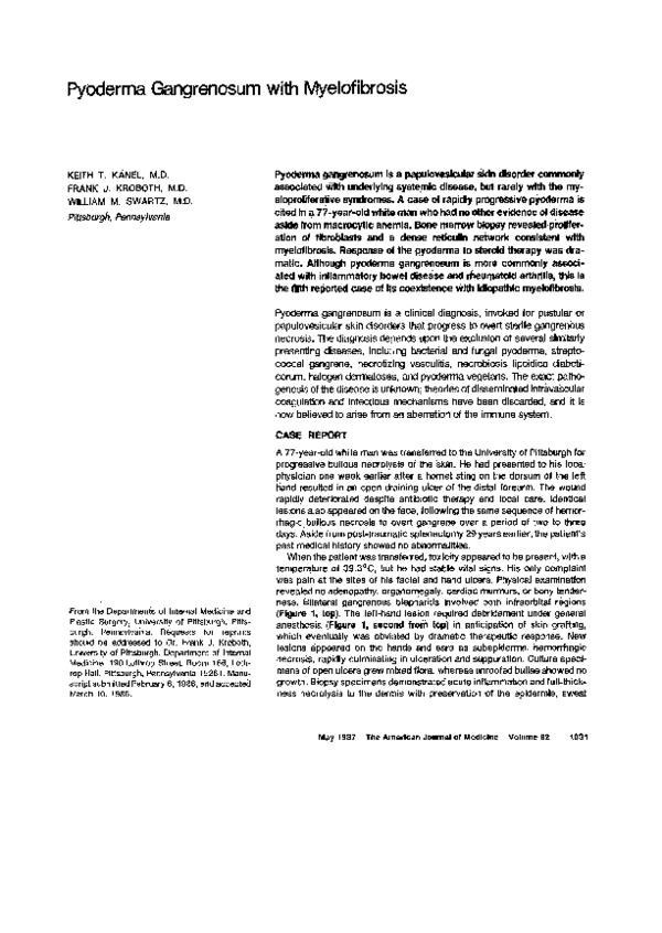 (PDF) Pyoderma gangrenosum with secondary pyarthrosis following propylthiouracil | Judy savige ...