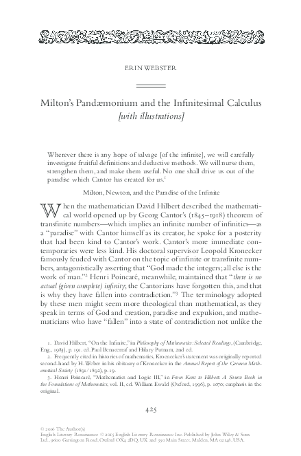 (PDF) “‘Incorporeal Spirits to Smallest Forms Reduc’d’: Milton’s ...