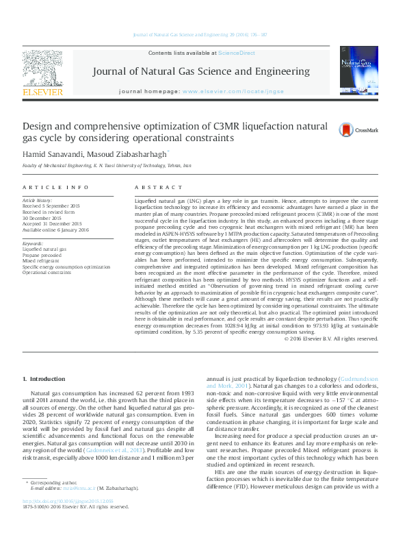 (PDF) Design and comprehensive optimization of C3MR liquefaction natural gas cycle by ...