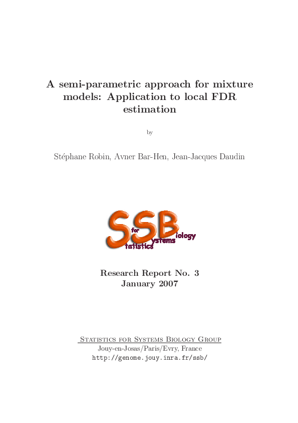 Pdf A Semi Parametric Approach For Mixture Models Application To