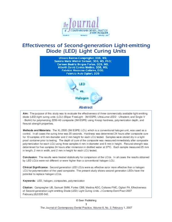 (PDF) Effectiveness of second-generation light-emitting diode (LED ...