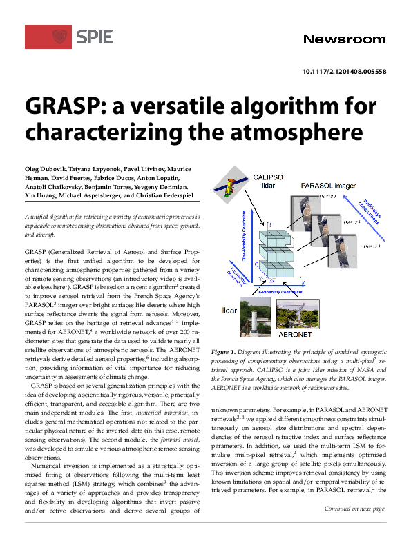 (PDF) GRASP: a versatile algorithm for characterizing the atmosphere