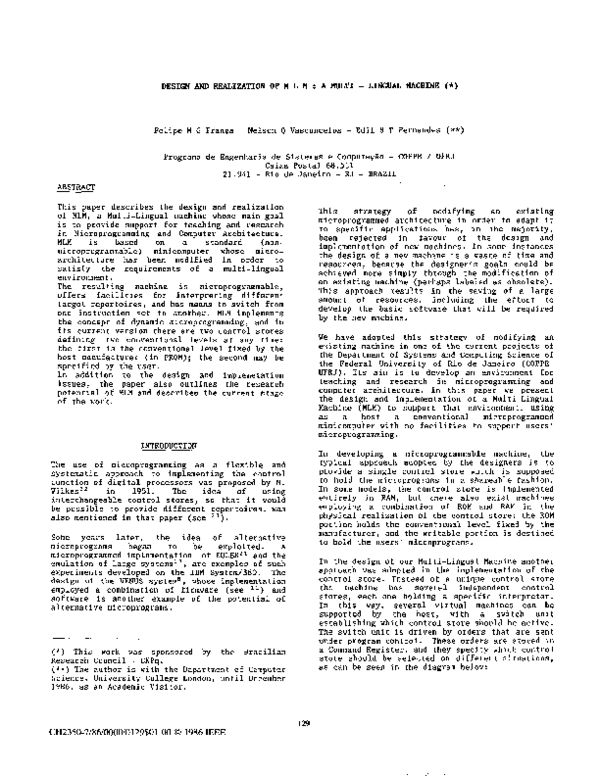 (PDF) DESIGN AND REALIZATION OF MLM: A MULTI -LINGUAL MACHINE