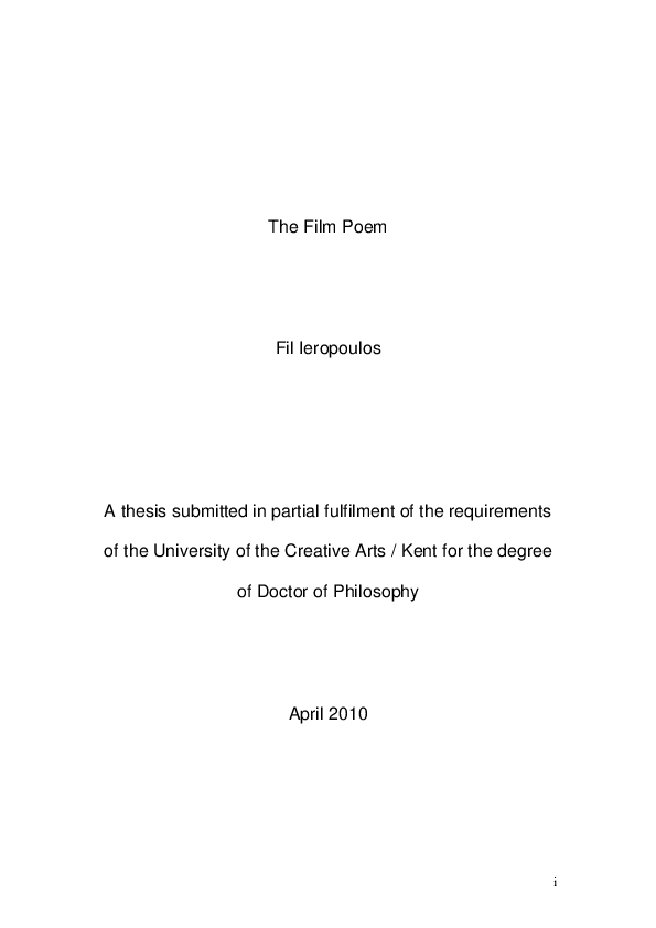(PDF) The Film Poem