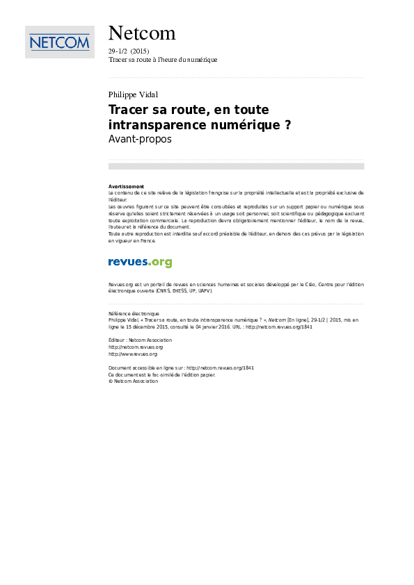 Tracer sa route, en toute intransparence numérique