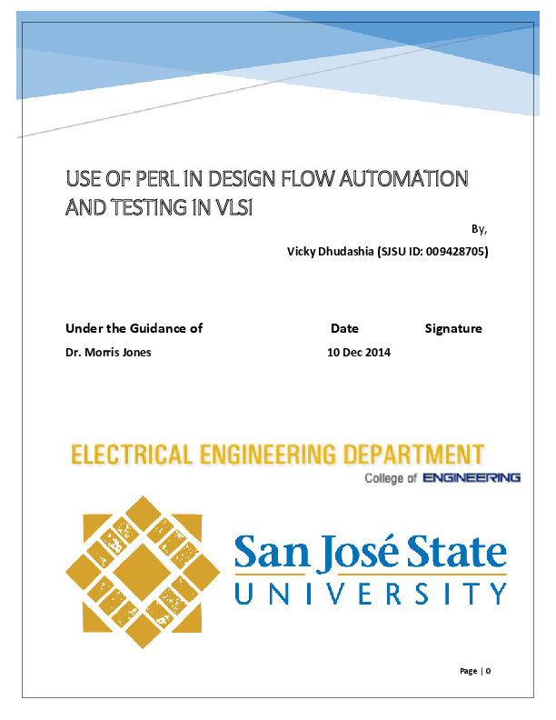 Pdf Use Of Perl In Design Flow Automation And Testing In Vlsi
