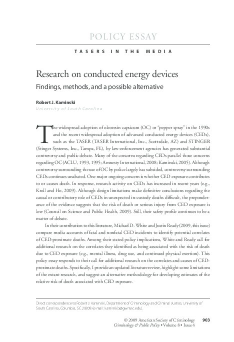 (PDF) Research on conducted energy devices