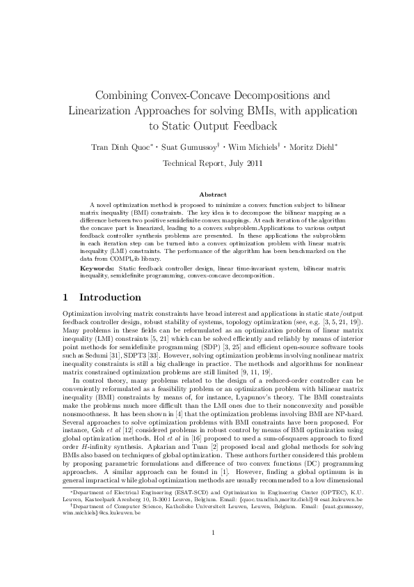 (PDF) Combining Convex–Concave Decompositions and Linearization Approaches for Solving BMIs ...