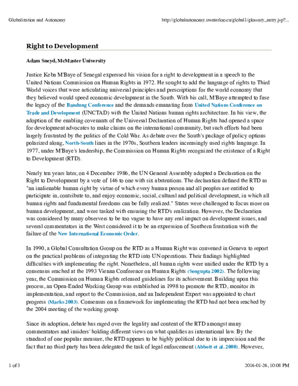 (PDF) Right to Development