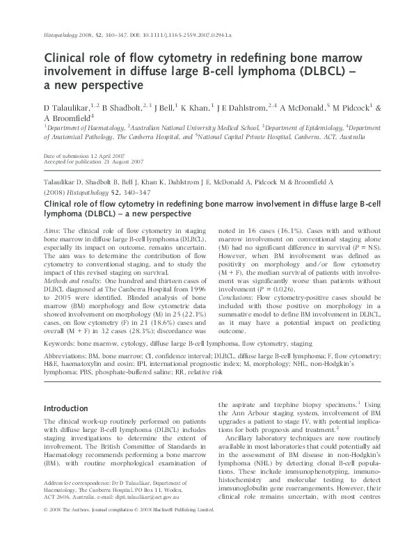 (PDF) Clinical role of flow cytometry in redefining bone marrow ...
