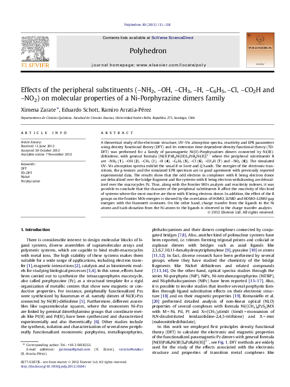 (PDF) Effects of the peripheral substituents (–NH2, –OH, –CH3, –H, –C6H5, –Cl, –CO2H and –NO2 ...