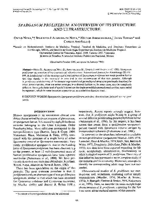 (PDF) Sparganum proliferum: An overview of its structure and ultrastructure