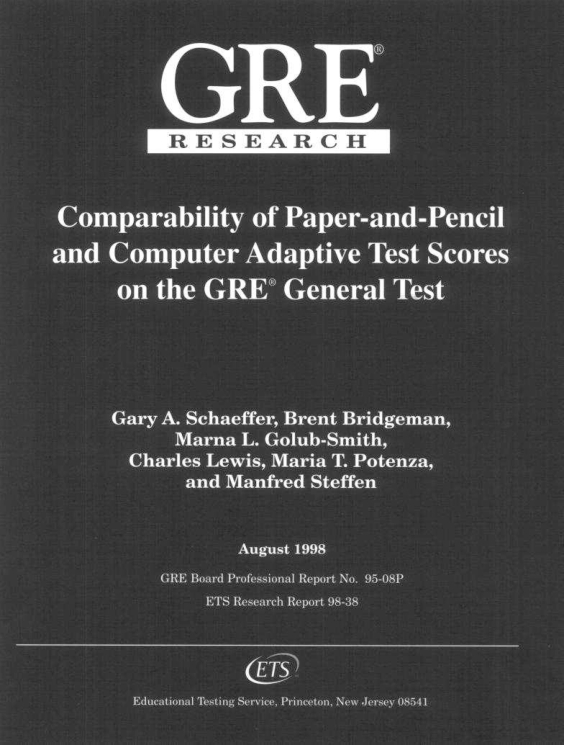 (PDF) COMPARABILITY OF PAPER-AND-PENCIL AND COMPUTER ADAPTIVE TEST ...
