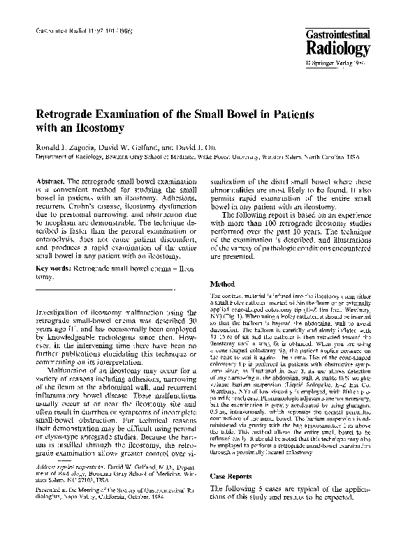 (PDF) Retrograde examination of the small bowel in patients with an ...