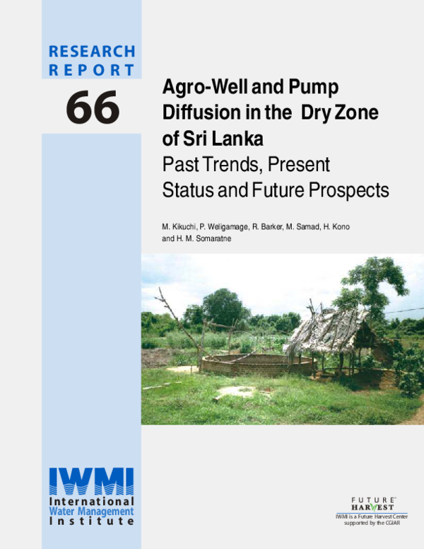 (PDF) Agro-well and pump diffusion in the Dry Zone of Sri Lanka: Past ...