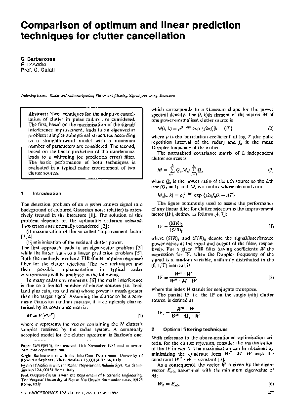 (PDF) Comparison of optimum and linear prediction techniques for ...