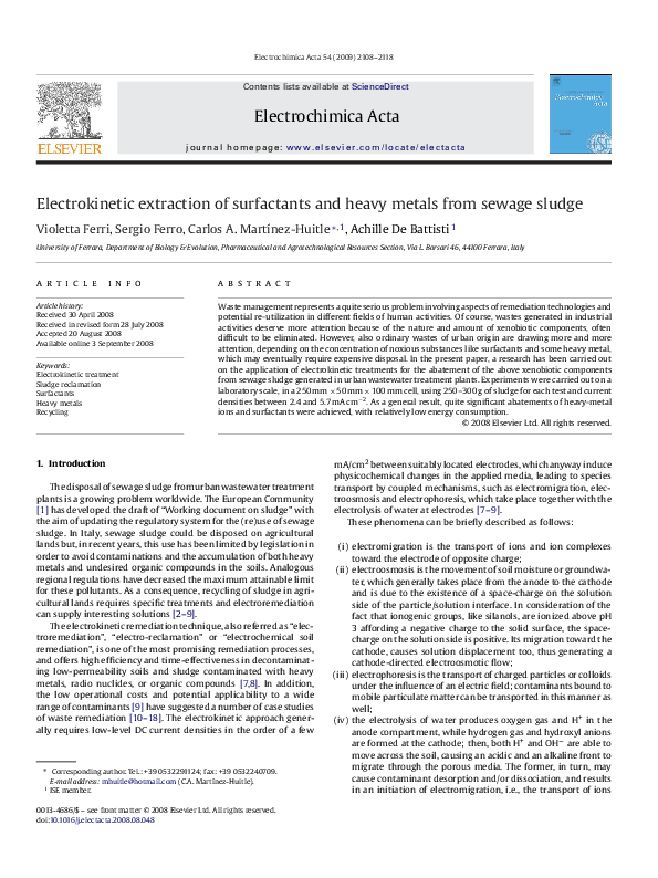 (PDF) Electrokinetic extraction of surfactants and heavy metals from ...