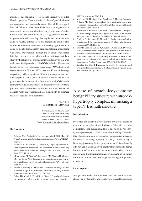 (PDF) A case of postcholecystectomy benign biliary stricture with ...