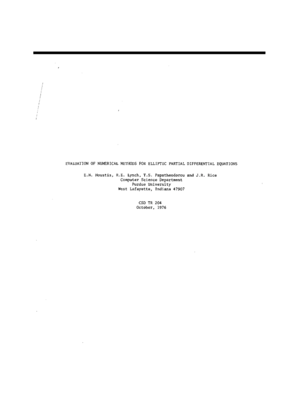 Pdf Evaluation Of Numerical Methods For Elliptic Partial Differential