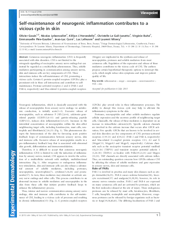 (PDF) Self-maintenance of neurogenic inflammation contributes to a ...