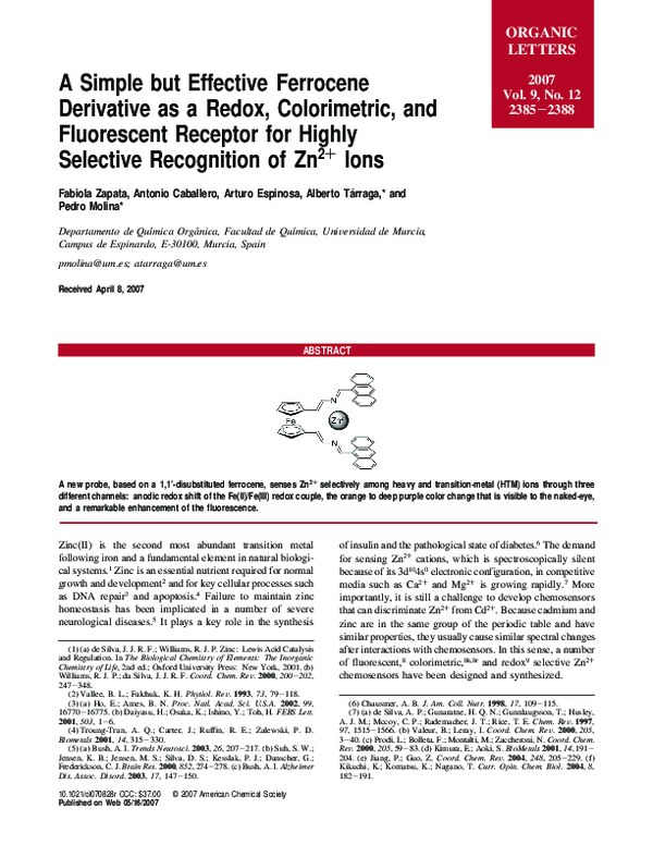 (PDF) A Simple but Effective Ferrocene Derivative as a Redox ...