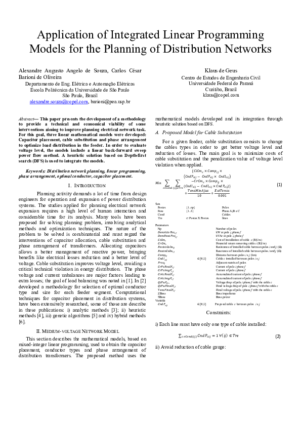 (PDF) Application of integrated linear programming models for the ...