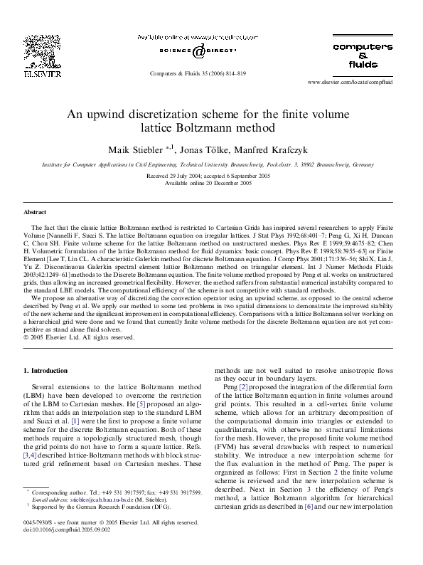 (PDF) An upwind discretization scheme for the finite volume lattice ...
