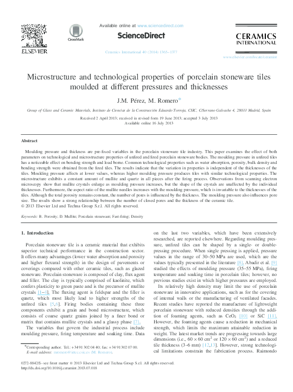 (PDF) Microstructure and technological properties of porcelain ...
