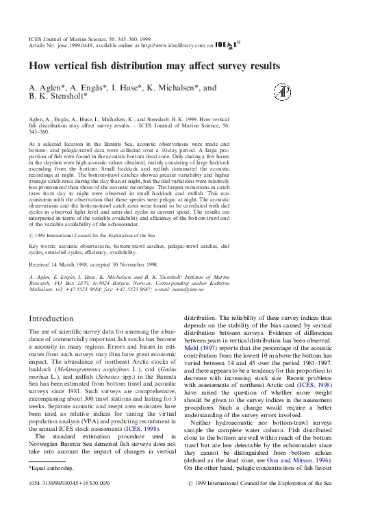 (PDF) How vertical fish distribution may affect survey results