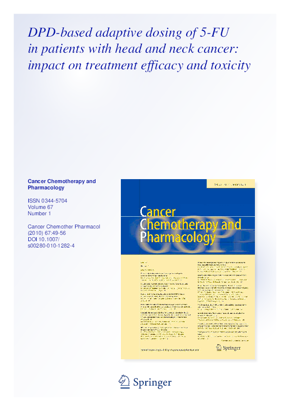 (PDF) DPD-based adaptive dosing of 5-FU in patients with head and neck ...