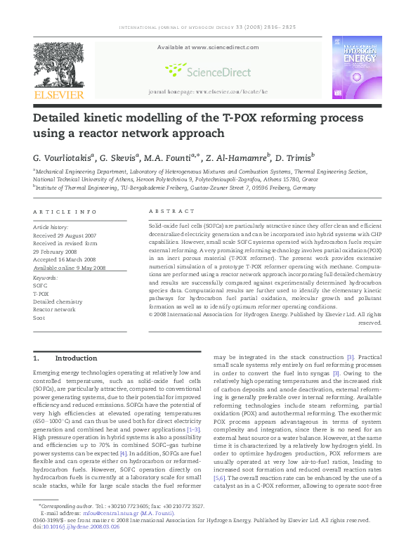 (PDF) Detailed kinetic modelling of the T-POX reforming process using a ...