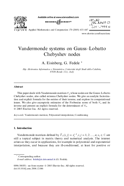 determinant de vandermonde recurrence