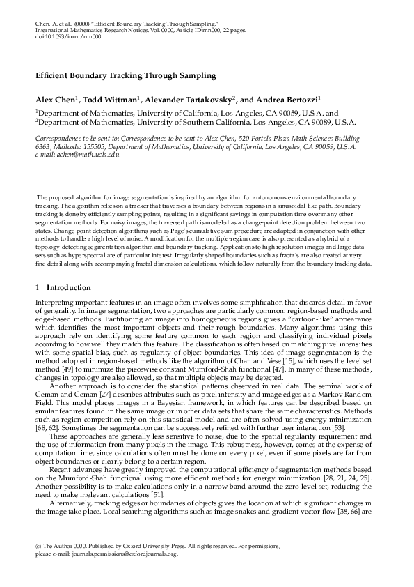 (PDF) Efficient Boundary Tracking Through Sampling