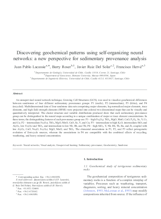 (PDF) Discovering geochemical patterns using self-organizing neural networks: a new perspective ...