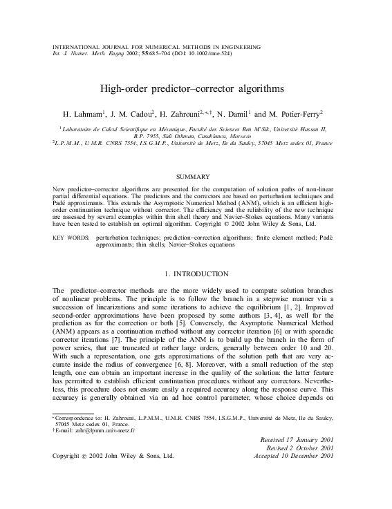 (PDF) High-order predictor-corrector algorithms