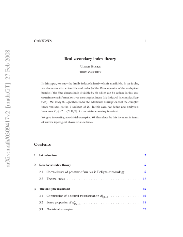 (PDF) Real secondary index theory | Thomas Schick - Academia.edu