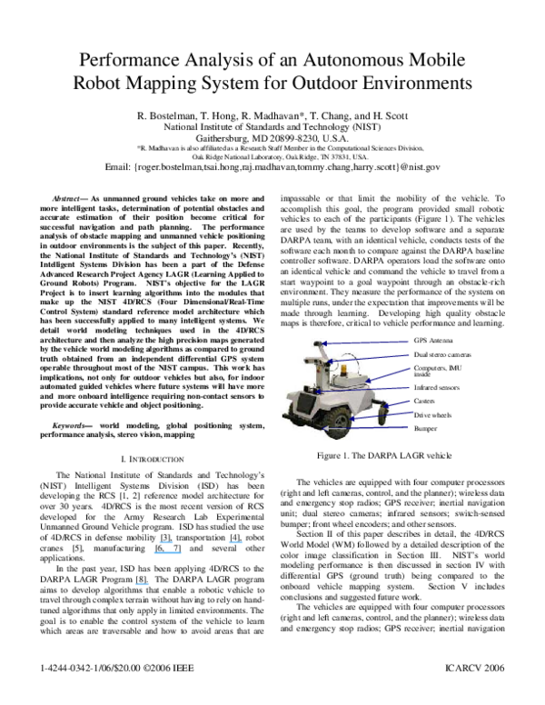 Pdf Performance Analysis Of An Autonomous Mobile Robot Mapping System