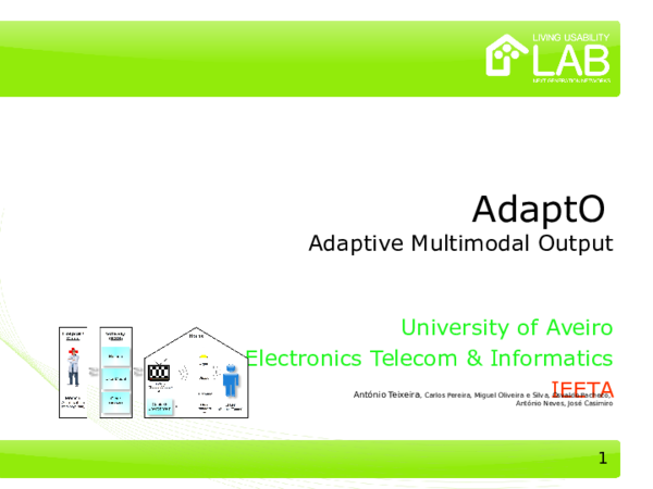 (PPT) Presentation (PPT) of "AdaptO - Adaptive Multimodal Output ...