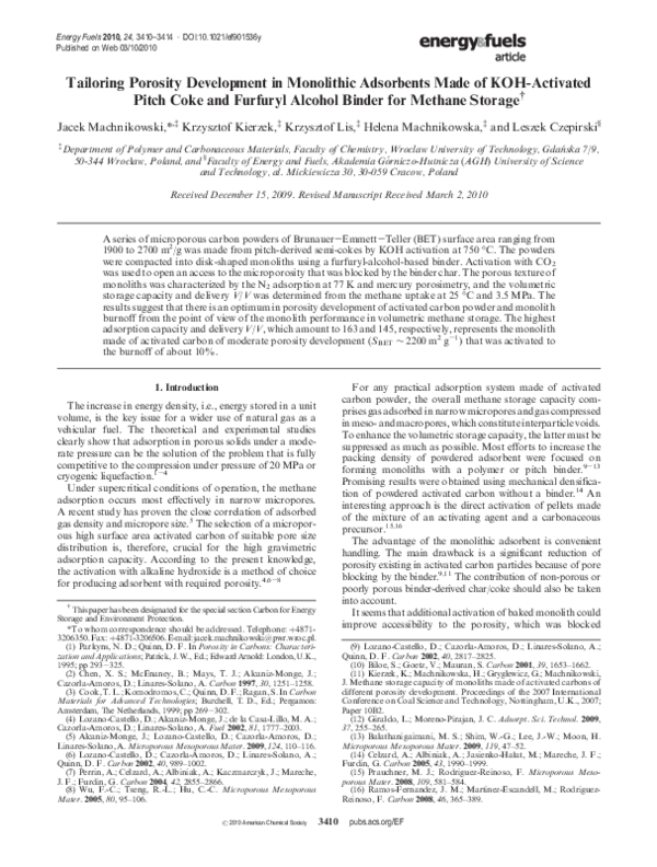 (PDF) Tailoring Porosity Development in Monolithic Adsorbents Made of ...