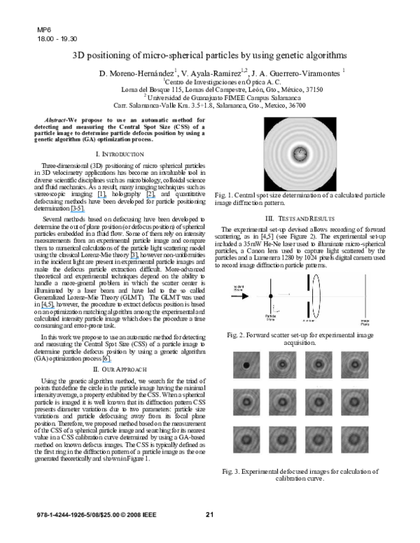 Pdf 3d Positioning Of Micro Spherical Particles By Using Genetic Algorithms